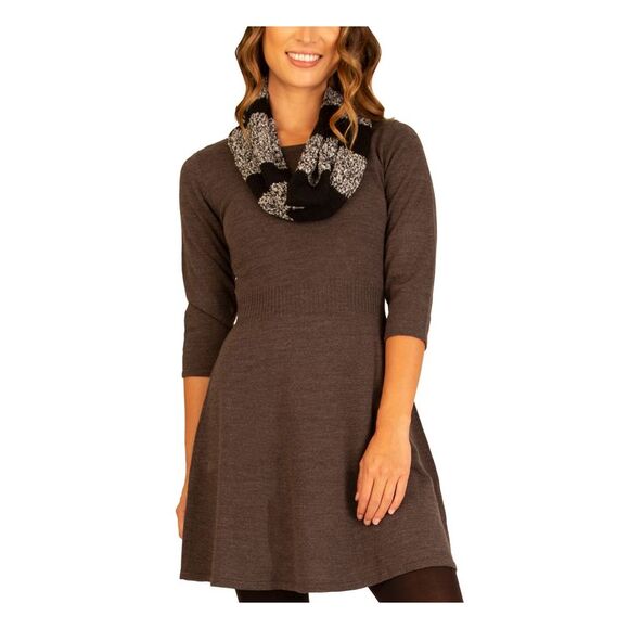 BCX | Dresses | Nwt Bcx Womens Gray Jewel Neck Short Fit Flare Dress S ...